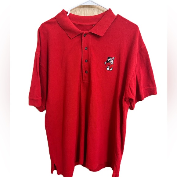 Disney | Shirts | Disneys Mickey Mouse Golf Themed Red Polo Mens Size ...